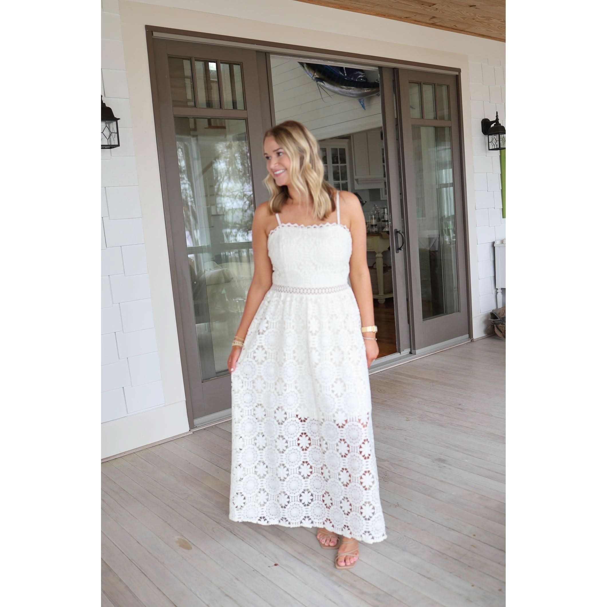 Pearla Cream Embroidered Maxi Dress